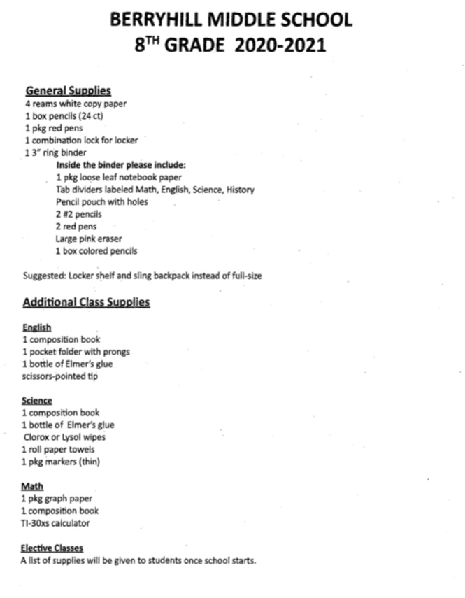 Berryhill Public Schools : Middle School